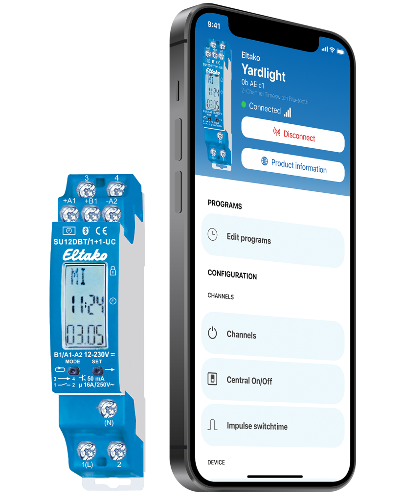 The new time switch with Bluetooth and Eltako Connect app » Eltako